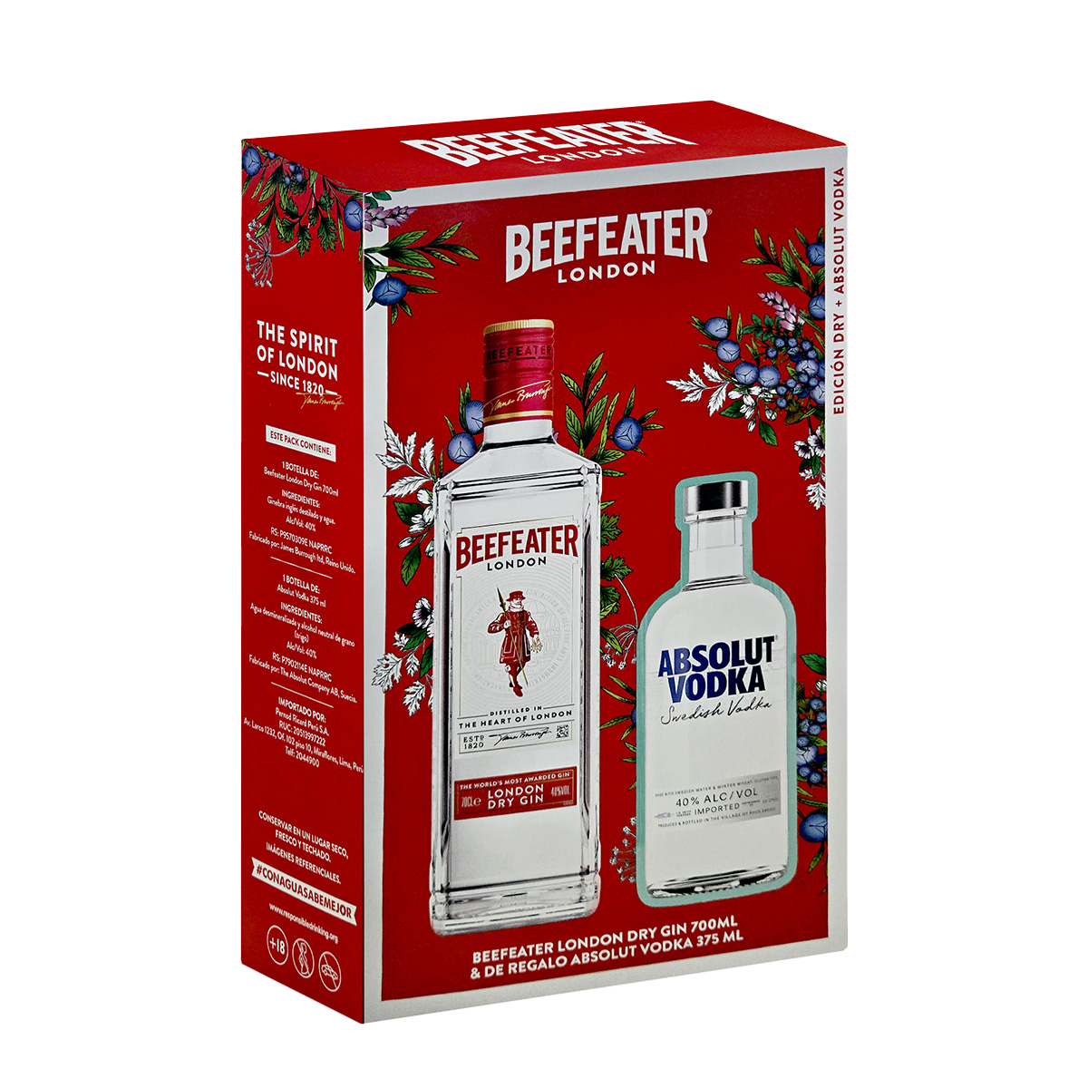 Pack Beefeater London Dry Gin 700ml. + REGALO: Absolut Vodka 375ml ...